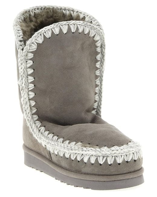 Mou Eskimo 24 Suede Ankle Boots in Grey | Lyst UK
