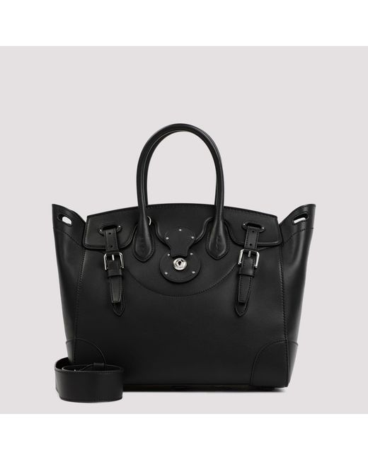 Ralph Lauren Leather Soft Ricky 33 Bag in Black | Lyst UK
