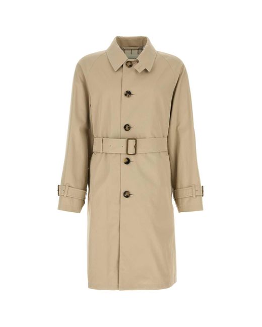 Burberry Capuccino Gabardine Trench Coat in Natural for Men | Lyst