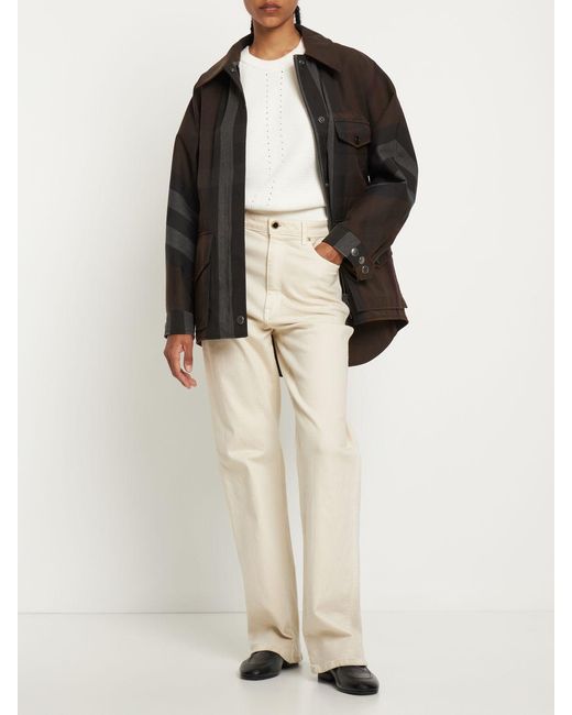 Burberry Elegant Double-Tone Dark Jacket in Black | Lyst UK