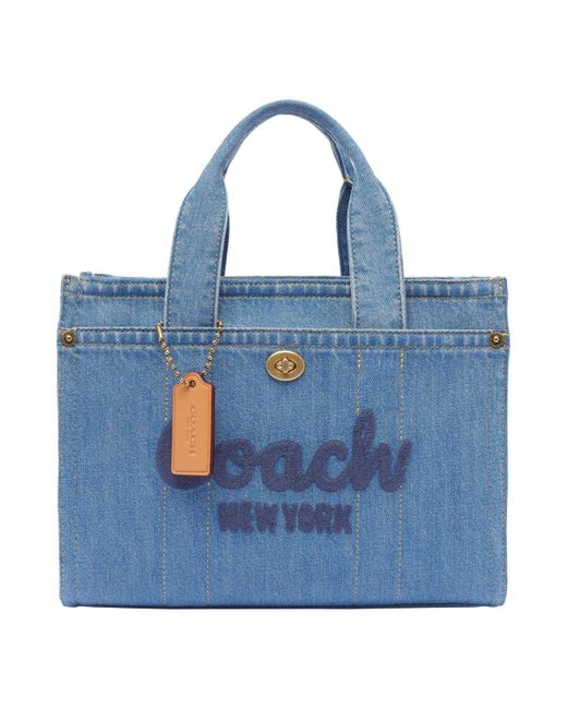 COACH Large Denim Cargo Tote Bag in Blue | Lyst