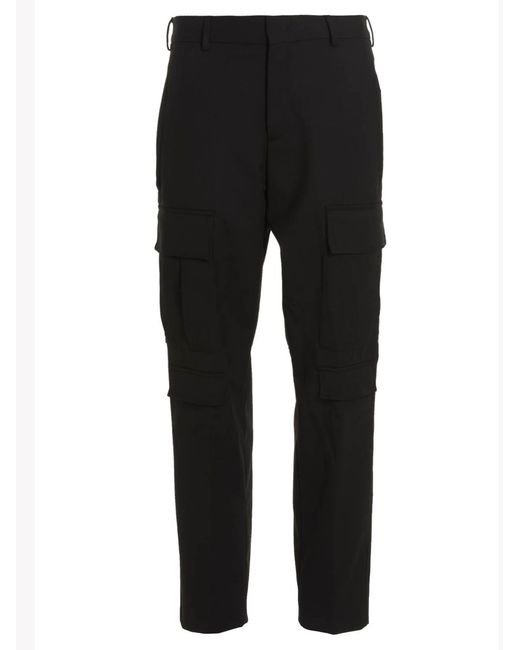 PT01 Wool Sigma Cargo Pants in Black for Men | Lyst