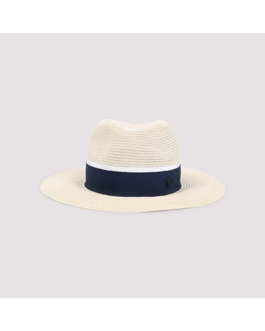 Maison Michel Henrietta Hat Straw in Blue | Lyst UK