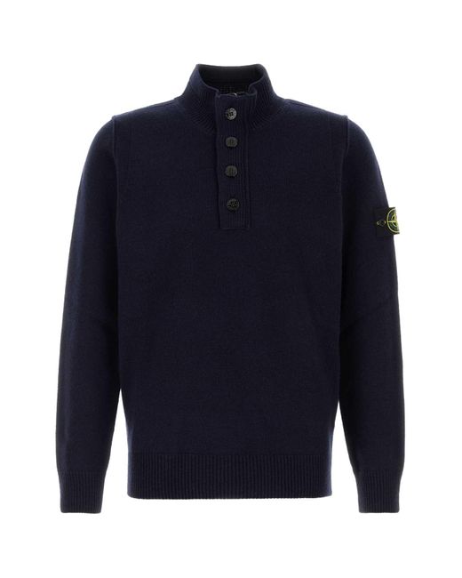 Stone Island Midnight Wool Blend Sweater in Blue for Men | Lyst UK