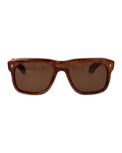 Jacques Marie Mage Yves Sunglasses in Brown | Lyst