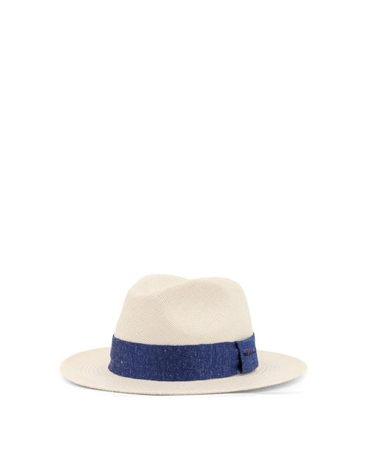 Kiton Panama Straw Hat in Blue for Men | Lyst UK