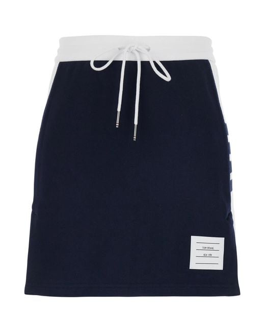 Thom Browne Classic 4Bar Skirt With Drawstring Elastic Waist And 4Bar ...
