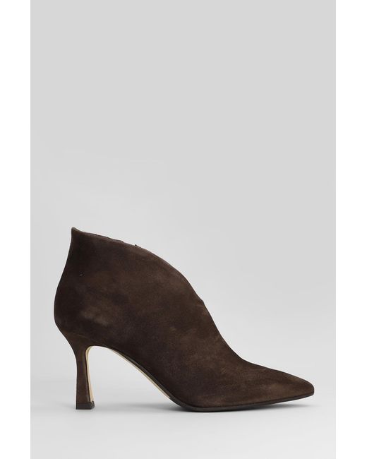 Julie Dee High Heels Ankle Boots in Brown | Lyst UK