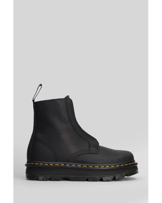 Dr. Martens Zebzag Lace Less Combat Boots in Black | Lyst UK