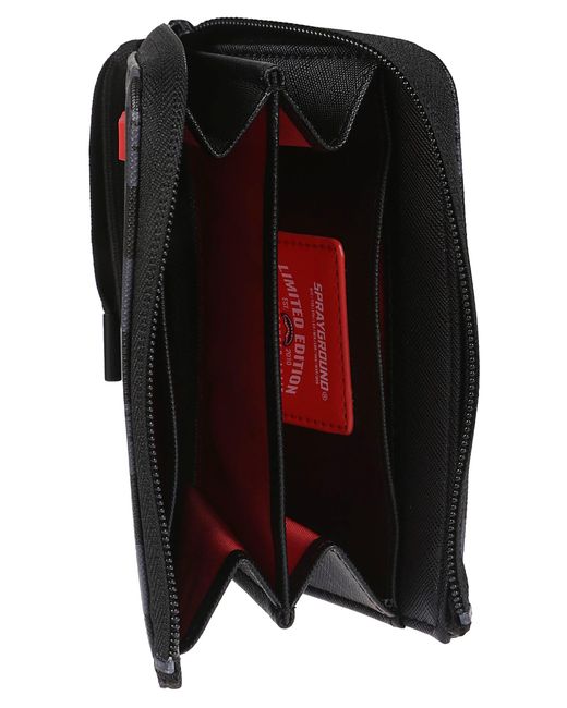Sprayground Drip Check Shark Wallet in Black for Men | Lyst