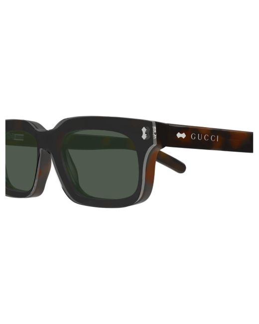 Gucci Rectangular Frame Glasses in Green | Lyst