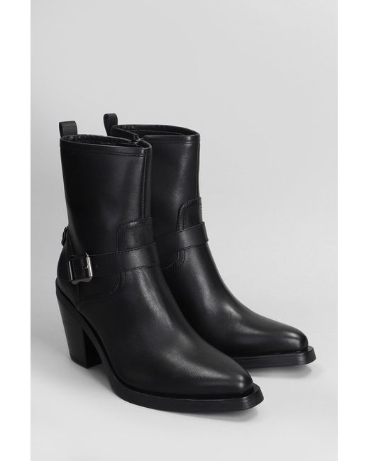 Ash Joy Texan Ankle Boots in Black | Lyst