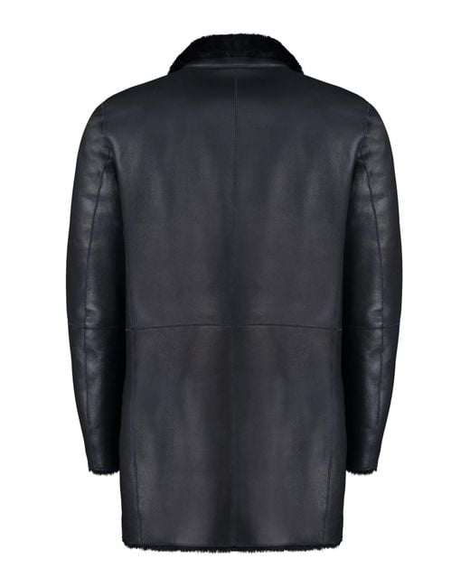 Giorgio Armani Shearling Sheepskin Coat in Black for Men | Lyst