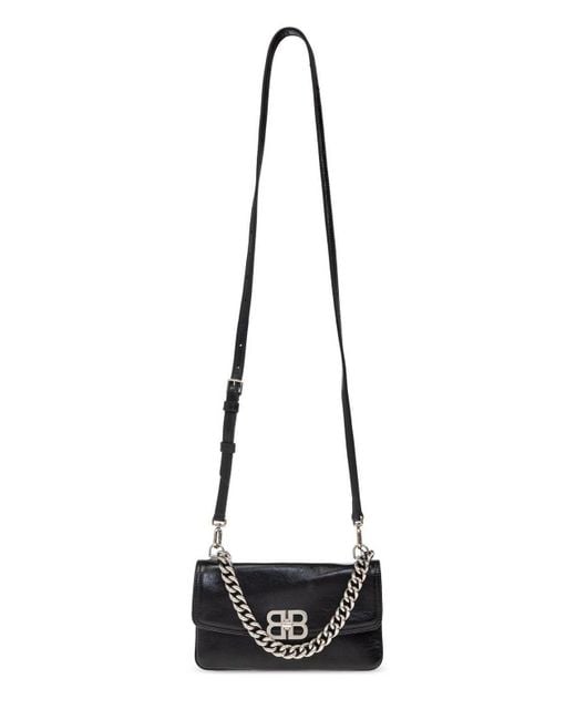 Balenciaga Bb Small Soft Flap Shoulder Bag in Black | Lyst