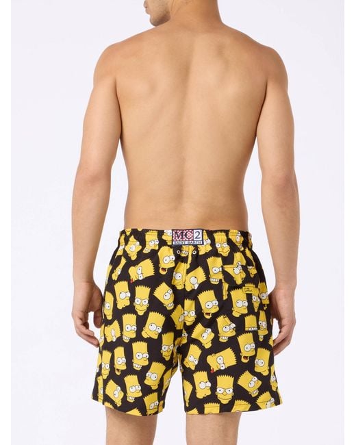 Mc2 Saint Barth Mid-Length Gustavia Swim-Shorts With Bart Simpson Print ...