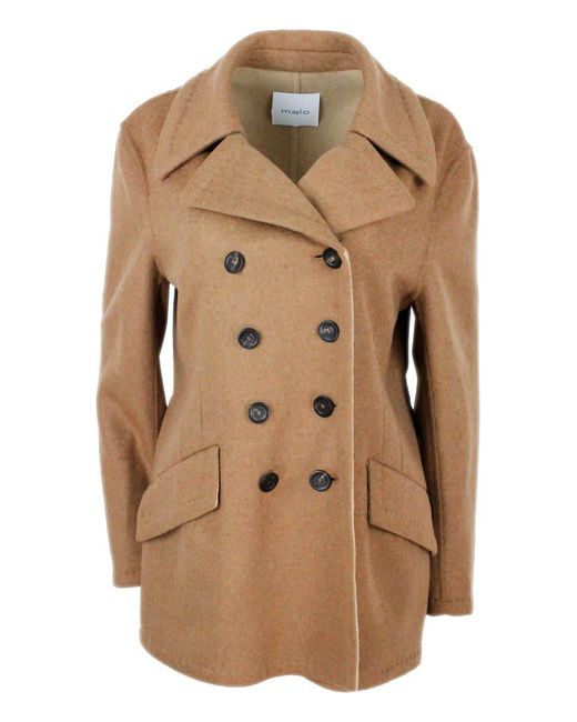 Malo Three-Quarter Coat in Brown | Lyst