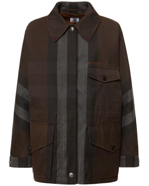 Burberry Elegant Double-Tone Dark Jacket in Black | Lyst UK