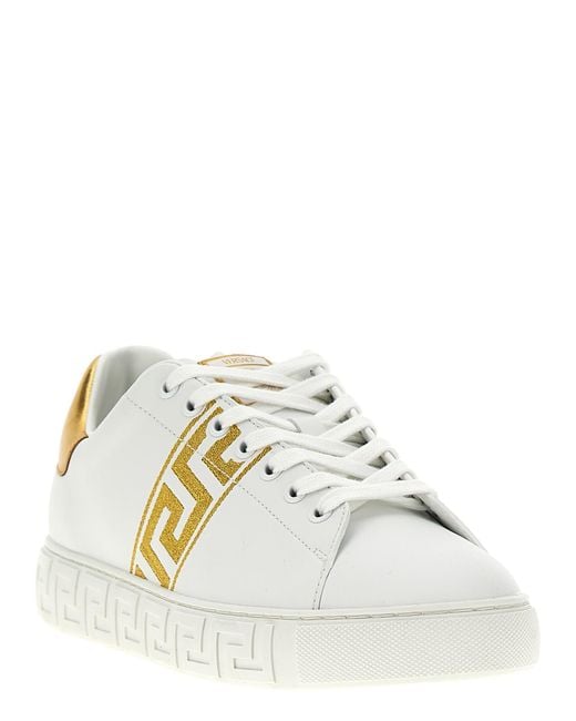 Versace Greca Sneakers in Metallic for Men | Lyst