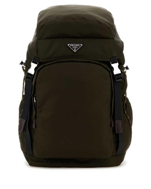 Prada Canvas Backpack in Black for Men | Lyst UK
