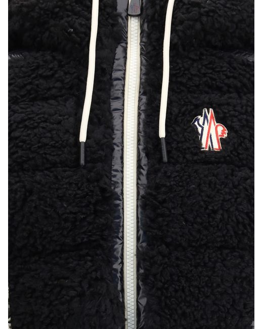 Moncler Padded Gilet With A Wool-Effect Texture in Black | Lyst UK