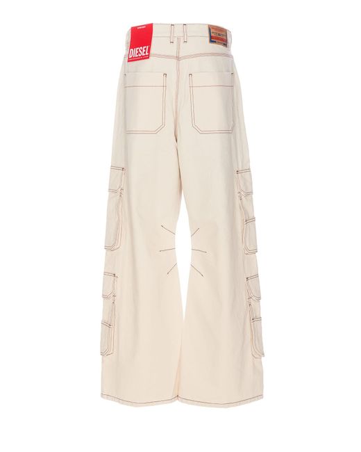 DIESEL Logo D-Sire Cargo Pants in Natural | Lyst UK