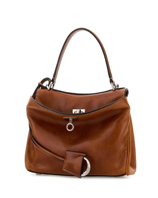 Balenciaga Caramel Leather Mini Rodeo Handbag in Brown | Lyst UK