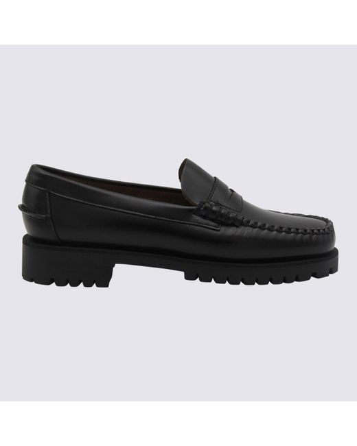 Sebago Leather Dan Lug Loafers in Black | Lyst UK