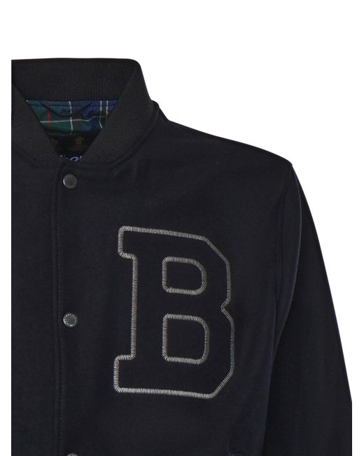 Barbour Wool Bomber Jacket in Blue for Men | Lyst UK