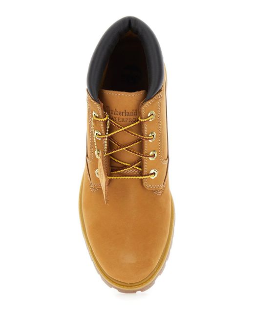 Timberland Ankle Boots With Embossed Logo On The Tongue And Contrasting ...