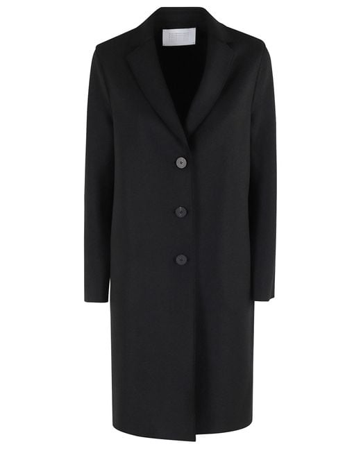 Harris Wharf London Overcoat in Black | Lyst UK
