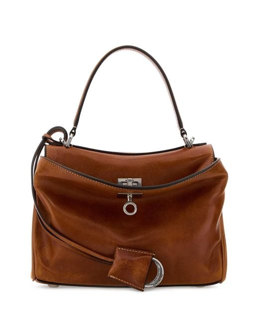 Balenciaga Caramel Leather Mini Rodeo Handbag in Brown | Lyst UK