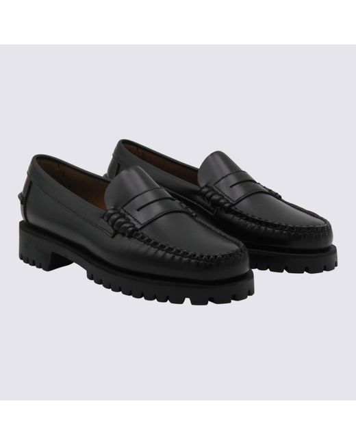 Sebago Leather Dan Lug Loafers in Black | Lyst UK