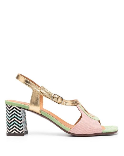 Chie Mihara Colour-block Panel Detail Sandals in Natural | Lyst
