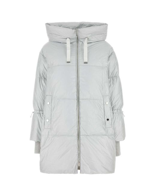 Moorer Ice Nylon Justine Down Jacket in Gray | Lyst