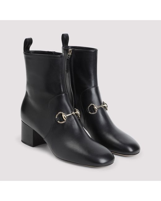 Gucci Lady Horsebit Bootie in Black | Lyst UK