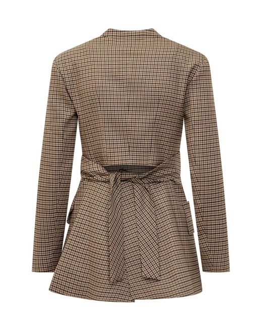 A.W.A.K.E. MODE Collarless Blazer in Brown | Lyst