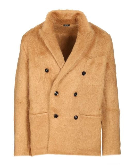 Tom Ford Double-Breasted Mohair And Cashmere Jacket in Natural for Men ...