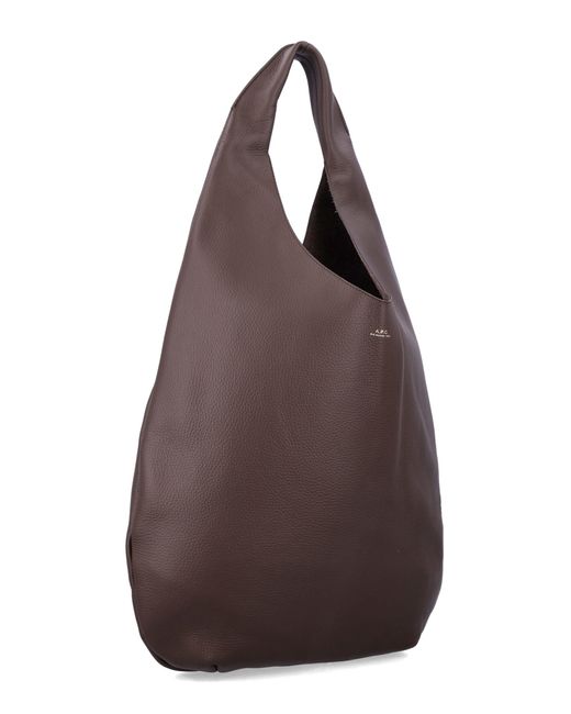 A.P.C. Le Neige Grained Leather Handbag in Brown | Lyst UK