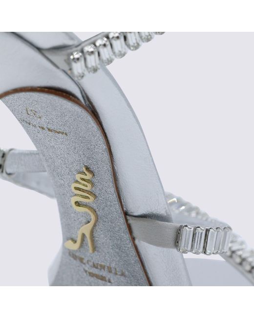 Rene Caovilla Leather Sandals in White | Lyst UK