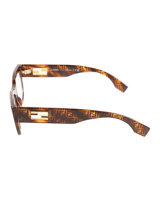 Fendi All-Over Logo Detail Glasses in Brown | Lyst