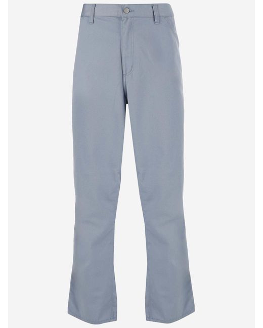 Carhartt Cotton Blend Logo Pants in Blue for Men | Lyst