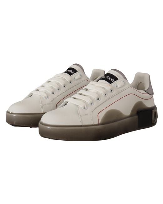 Dolce & Gabbana Elegant Leather Sneakers in Black | Lyst UK