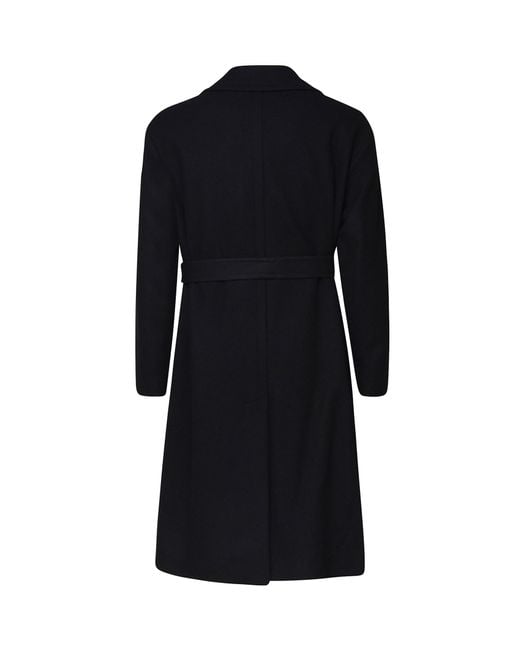 Hevò Single-Breasted Wool Overcoat in Black for Men | Lyst