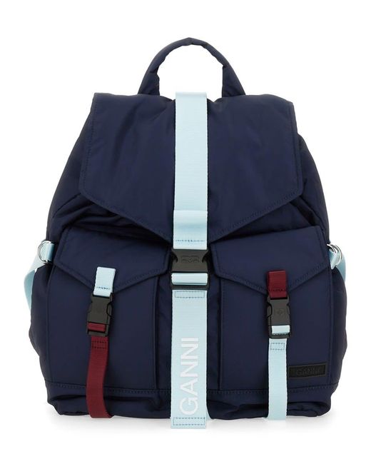 Ganni Backpack Tech in Blue | Lyst