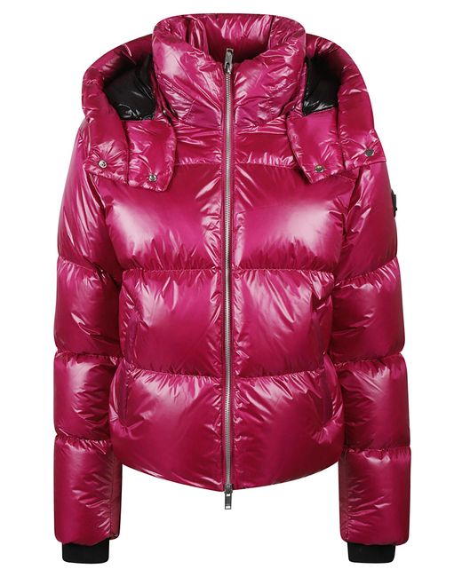 Moose Knuckles Zip Classic Padded Jacket in Red | Lyst