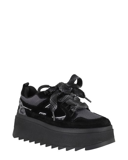 Ash Platform Sneakers With Suede Inserts in Black | Lyst UK