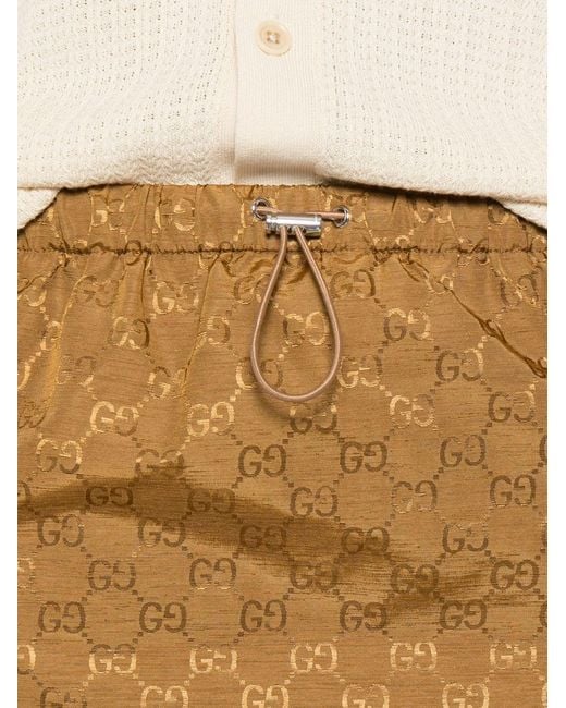 Gucci Mini Skirt Gg With Elasticated Waistband in Natural | Lyst UK