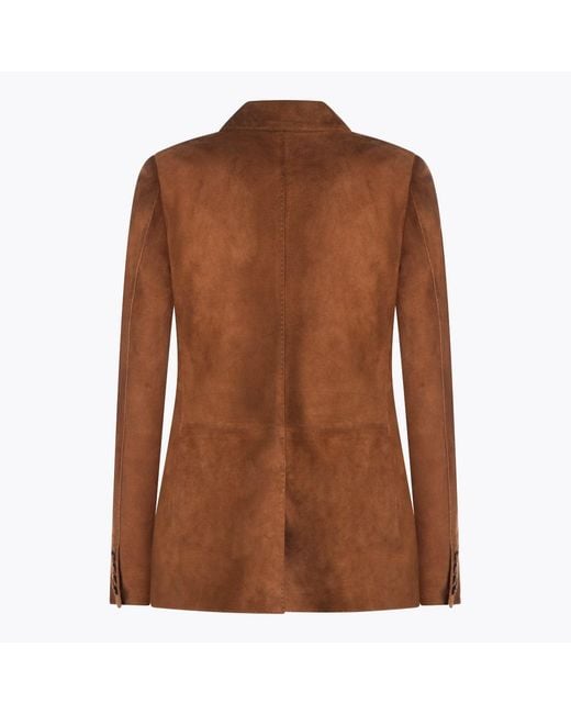 Tagliatore Cognac Leather Jacket in Brown | Lyst UK