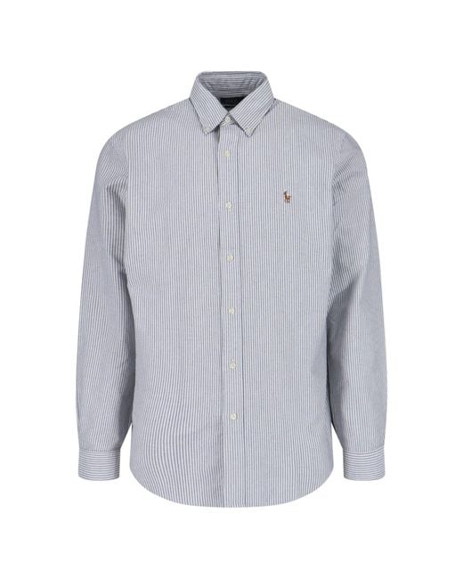 Polo Ralph Lauren Logo Shirt in Grey for Men | Lyst UK