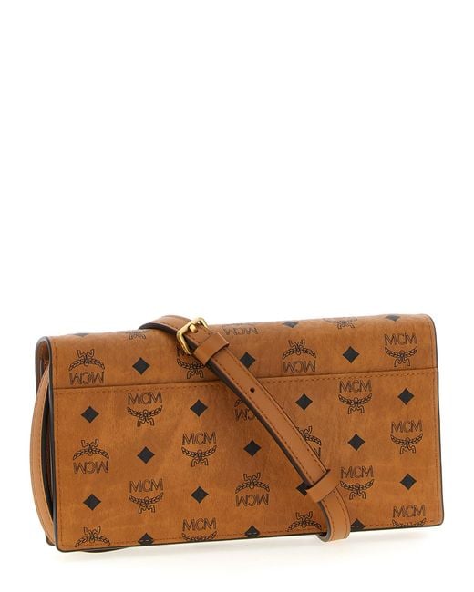 MCM Aren Wallet On Chain in Brown | Lyst